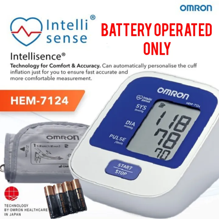 Omron HEM 7124 ( BATTERY OPERATED ONLY) Automatic Blood Pressure WITH FREE BATTERY 100%ORIGINAL ...