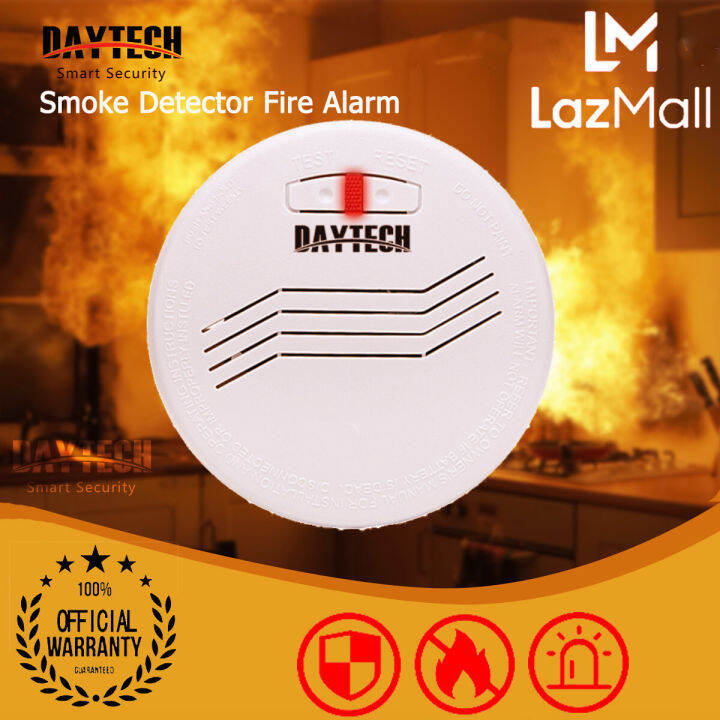 DAYTECH Smoke Alarm Detector เครื่องตรวจจับควันรุ่น SM07 เครื่องตรวจจับควันตาแมวพร้อมแบตเตอรี่10 ...
