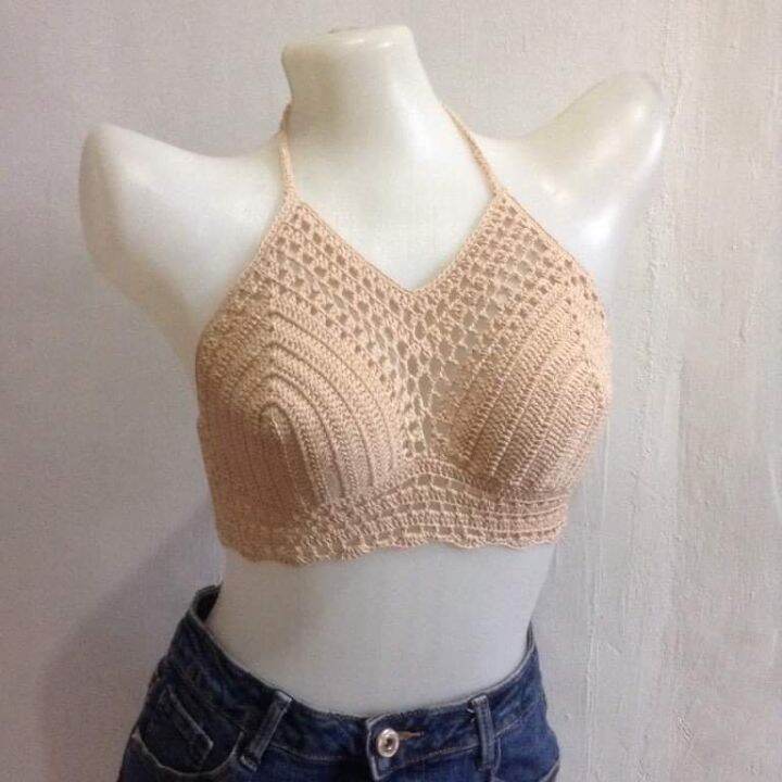 Vollettes Crochet Beige Halter Top Lazada Ph