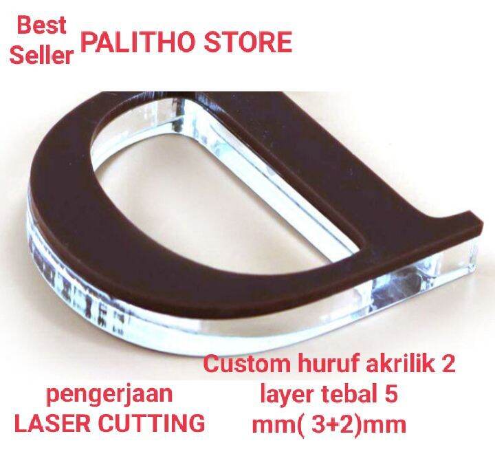 custom huruf balok akrilik 2 layer ketebalan 5mm(2+3mm)tinggi huruf 15 ...