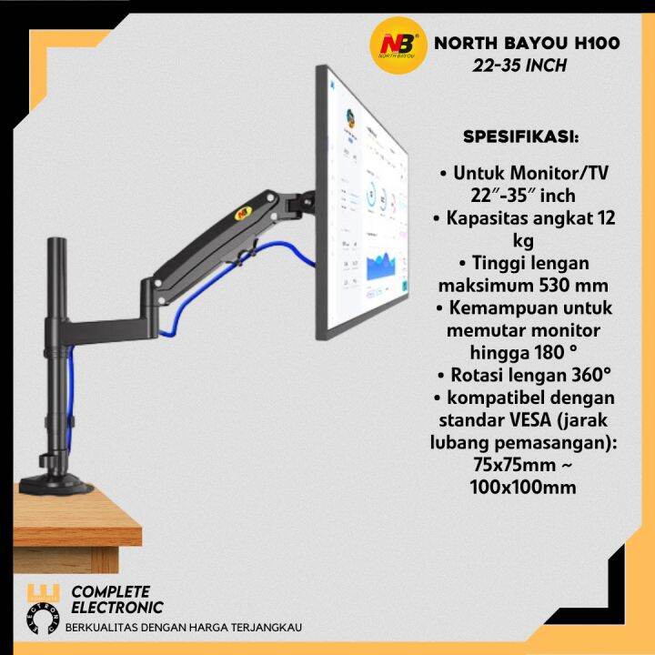 Bracket Monitor Penyangga Monitor Meja Stand Monitor Meja 22-35 inch ...