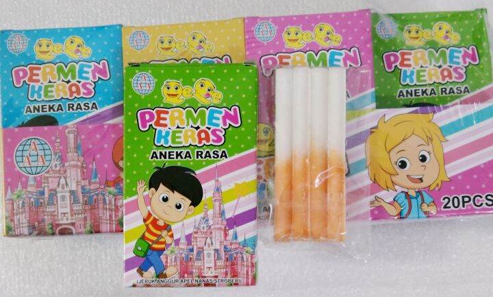 Permen keras/permen mint bentuk batangan aneka rasa buah. 20pcs ...