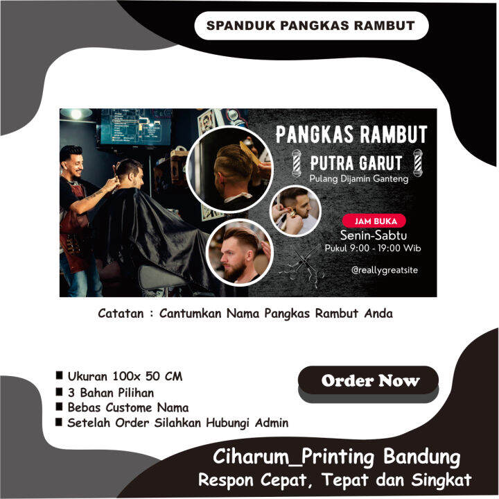 Spanduk Potong Rambut / Banner Pangkas Rambut / Spanduk Babershop ...