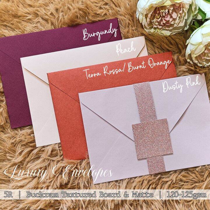 10pcs - 5R Baronial Envelope for Wedding Invitation | Burgundy, Rust ...
