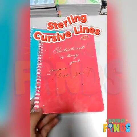 STERLING CURSIVE LINES Spiral Notebook W/Thick Jacket 80lvs.- RANDOM ...