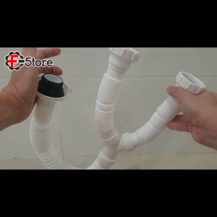 DL5 Flexible Dual Waste Trap Hose 1.5 Meter PP + TPE For Dual Kitchen Sink Made in Thailand | Lazada