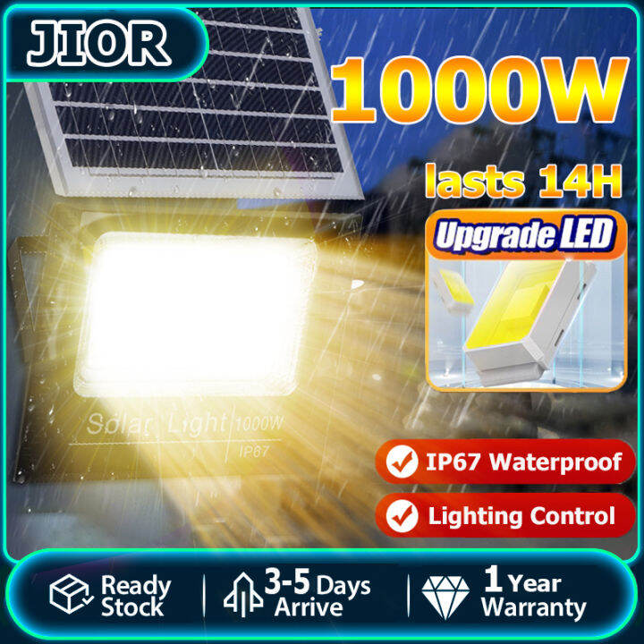 1000W Solar Light Outdoor Waterproof with Solar Panel 1088LED Flood ...