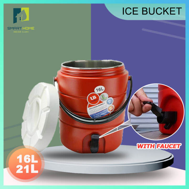 ice bucket container stainless steel bucket cooler jug with faucet ...