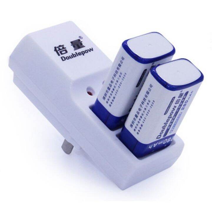 Charger baterai kotak 9v + Baterai kotak 9v rechargeable 280mah ...