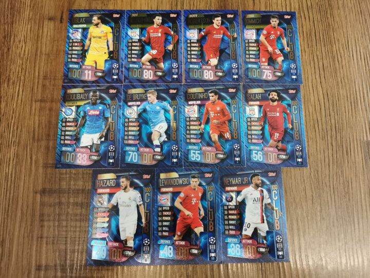 Topps Match Attax Extra UCL 2019/20 100 Club Cards (Salah, Neymar and ...