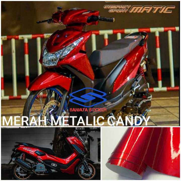 Stiker skotlet motor merah candy metalic | Lazada Indonesia
