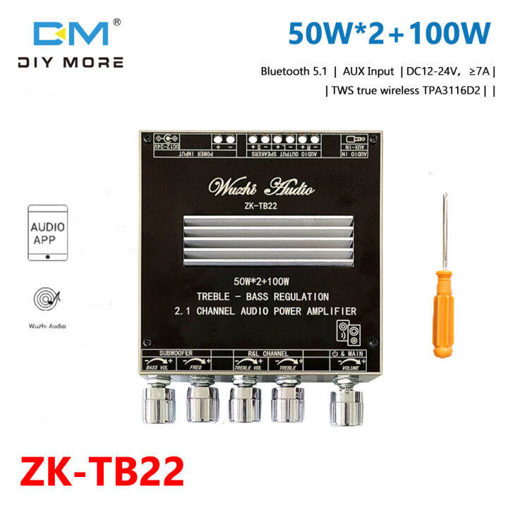 Diymore ZK-TB22 50WX2 +100W 5.1 Bluetooth Digital Power Amplifier Board ...