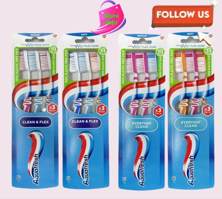 Aquafresh Clean & Flex / Everyday Clean Toothbrush ( Soft / Medium ...