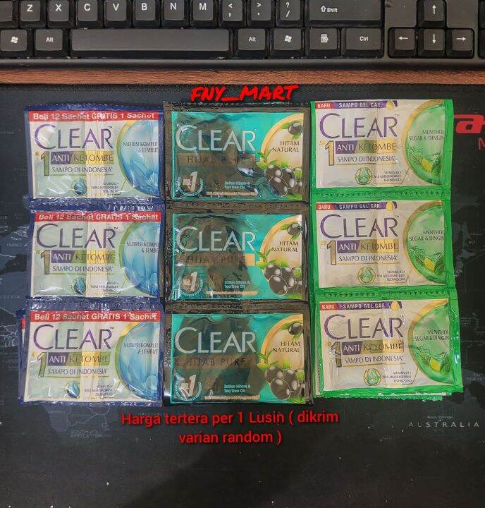 Clear Shampo Renceng 1 Lusin ( varian random ) / Sampo Clear Anti ...