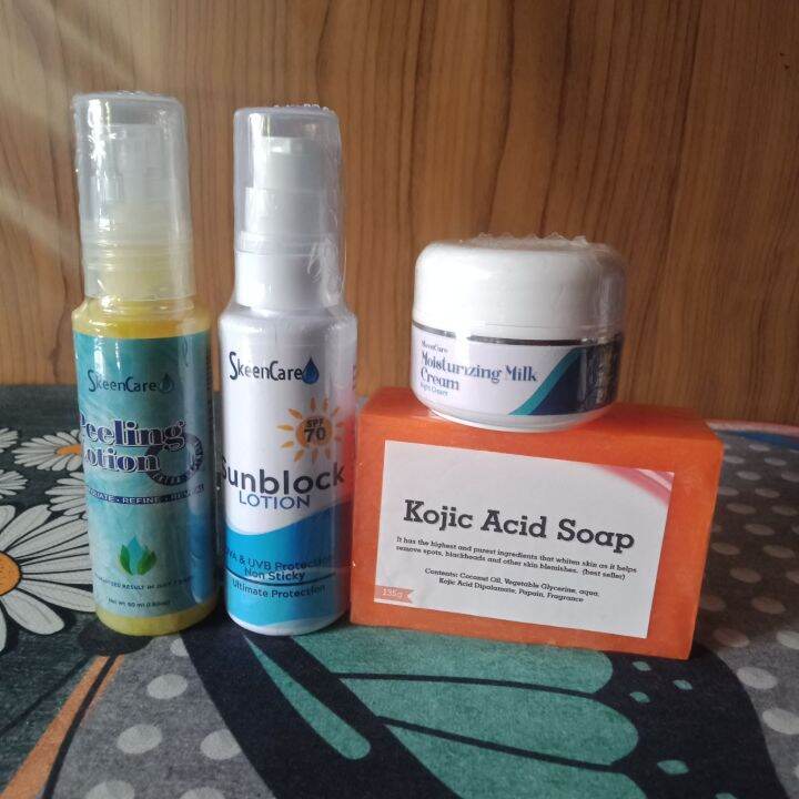 4 in1 Skeen Care PEELING LOTION 50ml+ Skeen Care Sunblock Lotion SPF70 ...