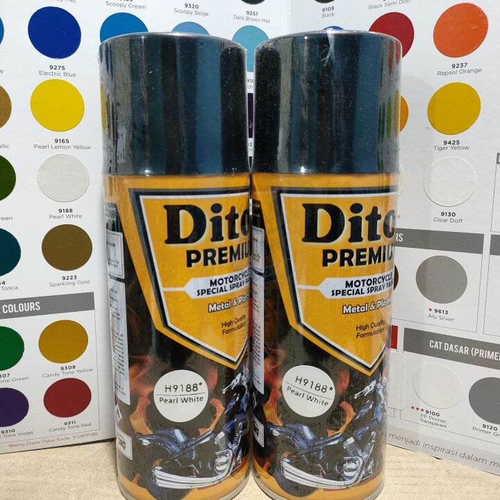 Pilok Pilox Cat Diton Premium Putih Mutiara Pearl White 9188 400cc Cat Semprot Diton Premium ...
