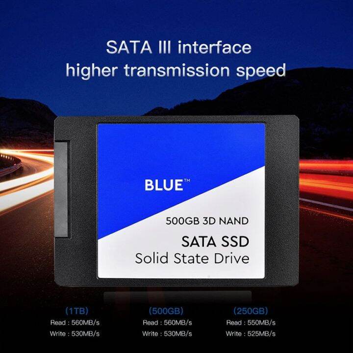 SSD WD Blue 500G SATA lll ( โซลิดสเตทไดรฟ์ ) ความเร็วสูง สินค้าแท้ มี ...