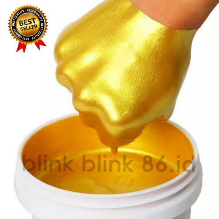 CAT METALLIC GOLD Warna Emas Solid Cat Tembok Kayu Besi dll Campuran ...