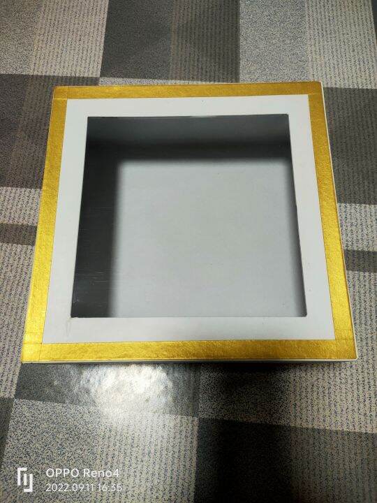 HARDBOX GRACING BOX WHITE WITH GOLD LINING 8X8X3 INCHES | Lazada PH