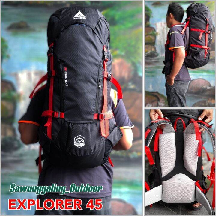 Tas Carrier Pendaki Gunung 45L Amos | Lazada Indonesia