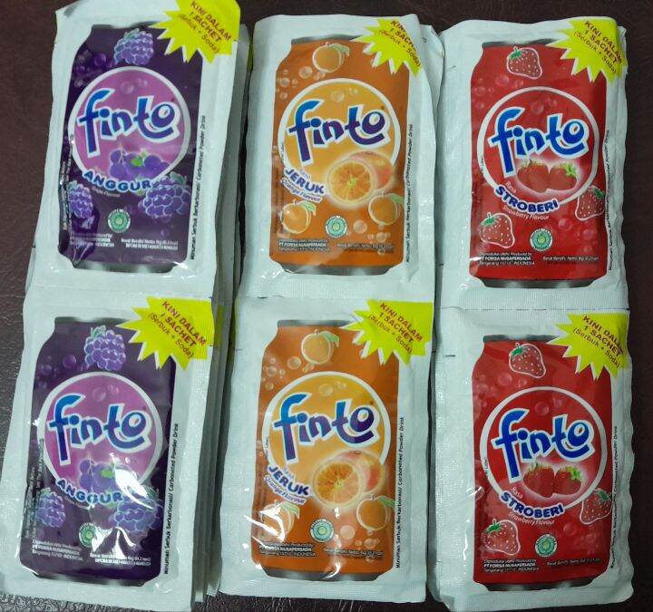 FINTO minuman serbuk aneka rasa 6 Gr persaset. 1 renteng 10 saset ...