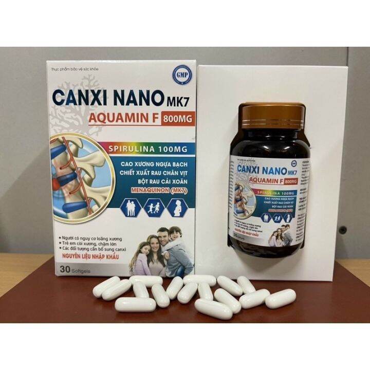 Viên uống CANXI NANO MK7 AQUAMIN F 800mg - Cao xương ngựa bạch - Canxi tảo biển đỏ bổ sung Canxi ...
