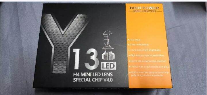 【จัดส่งจาก กทม 】หลอดไฟหน้ารถ Y13 H ตัวล่าสุดของปี คัทออฟ พวงมาลัยขวา RHD ขั้ว H4 คัทออฟคมมาก ...