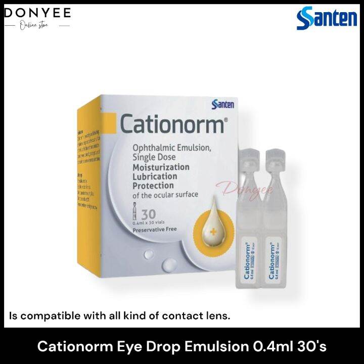 Cationorm Ophthalmic Emulsion 0.4ml (30's / 5's) | Lazada