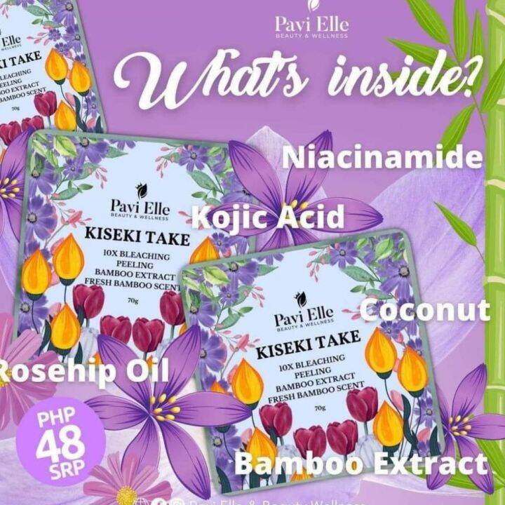 "WITH FREEBIE" Kiseki Take with Bamboo Extract by Pavi Elle 10× Bleaching Soap | Lazada PH