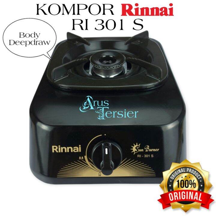 Kompor Gas Rinnai RI 301 S / 301S Ori Satu / 1 Tungku Hitam Original ...