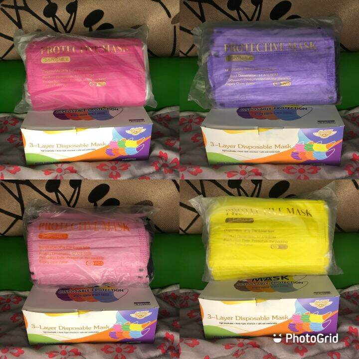 50pcs MACARON 3ply Colored Disposable PROTECTIVE Face Mask | Lazada PH