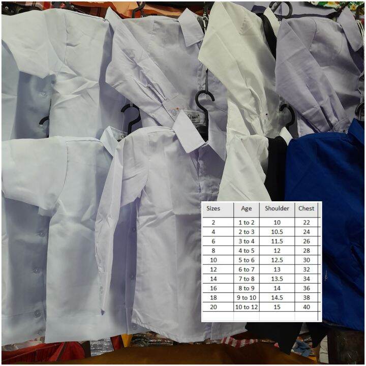 WHITE LONGSLEEVE for kid tetoron | Lazada PH