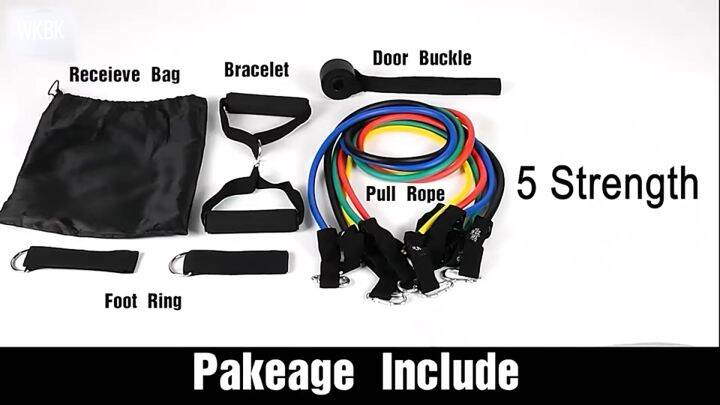 New Power Resistance Band 11 Pcs Set Tali Tarik Karet Gym Yoga Fitness ...