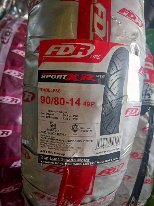 90/80-14 Sport Evo Tubeless, Ban Matic Ring 14 Merk FDR | Lazada Indonesia