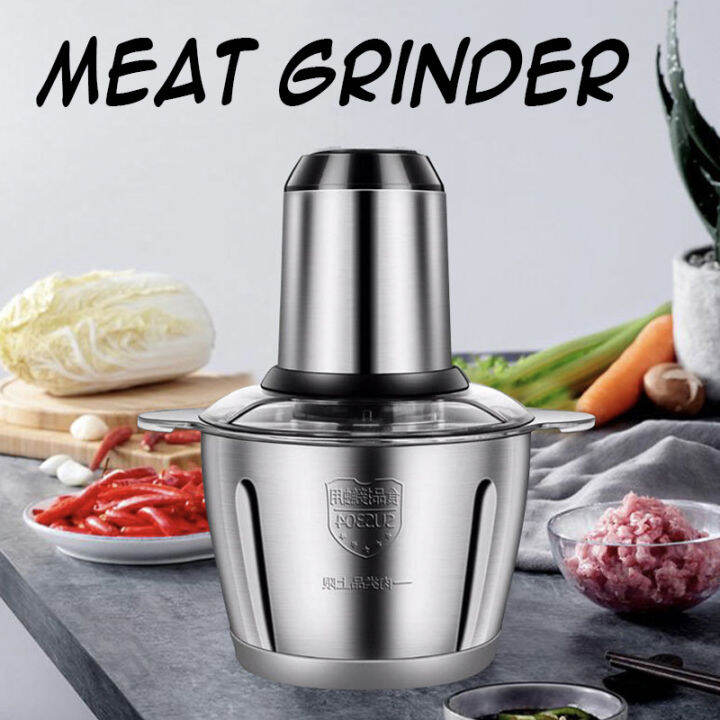 Kitchen Electric Meat Grinder 2L Stainless Steel Blade Multifunctional ...