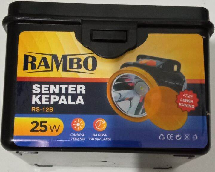 senter kepala RAMBO 25WATT. RS-12B.CAHAYA PUTIH/LED | Lazada Indonesia