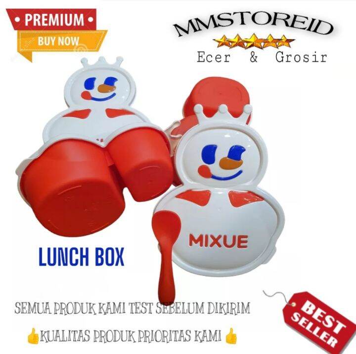 MM - Lunch Box Mixue Free Sendok Makanan / Kotak Makan Karakter Mixue ...