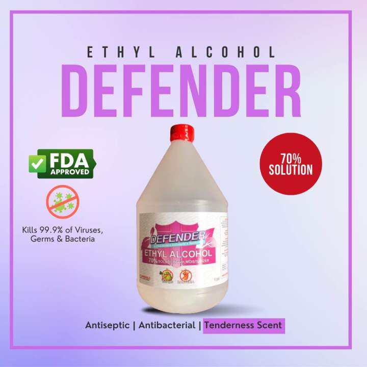 DEFENDER ETHYL ALCOHOL 1 GALLON 3.2L 70% SOLUTION with MOISTURIZER ...