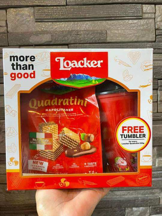 loacker quadratini 250g plus free tumbler limited stocks | Lazada PH