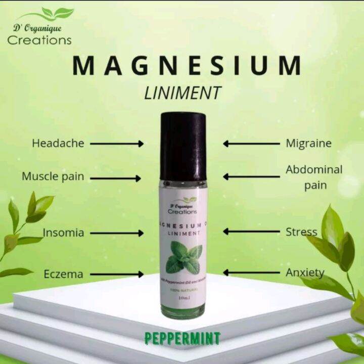 MAGNESIUM OIL LINIMENT ROLLER BLEND 10ML(PEPPERMINT AND MENTHOL OIL ...