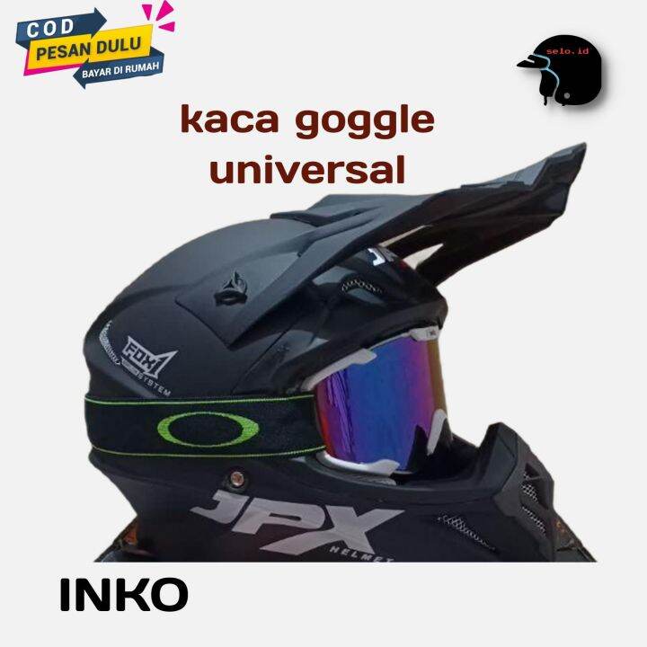 KACAMATA GOGLE MOTORCROSS TRAIL HELM ORIGINAL INKO HELM MOTOR FULL FACE ...