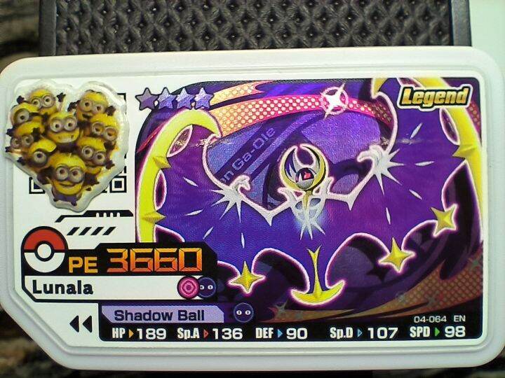 Original 4 stars Pokémon Gaole Disc 04-064 Lunala Pokémon Gaole Disk ...