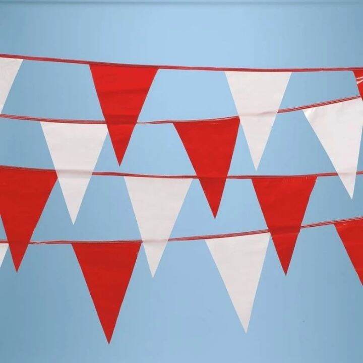 bendera renteng segitiga / bendera renteng bahan kain / panjang 5 m ...