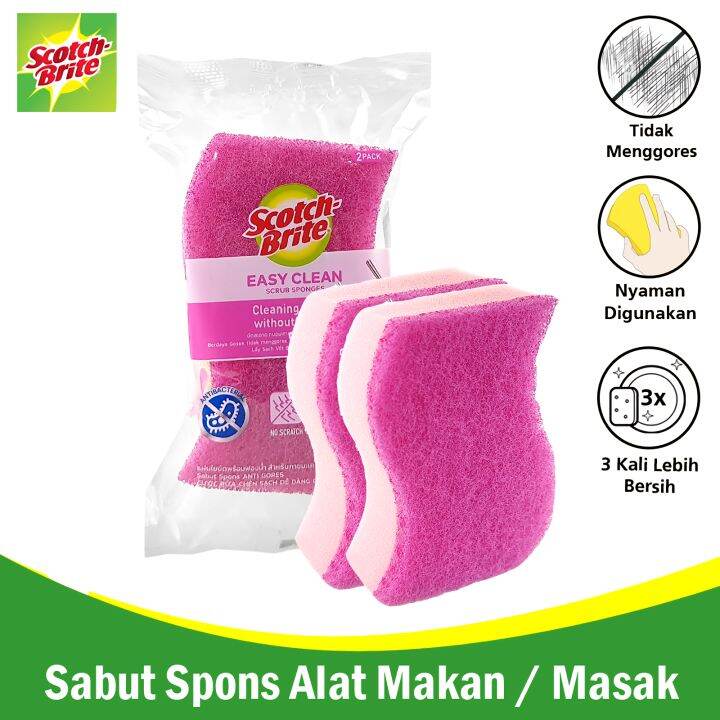 3M Scotch-Brite Sabut / Spons Untuk Alat Makan 2 Pcs 3x4 Inch Sponge ...