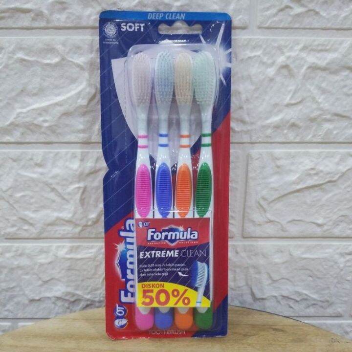 Sikat Gigi Formula Extreme Clean, kemasan HEMAT isi 4 pcs | Lazada Indonesia