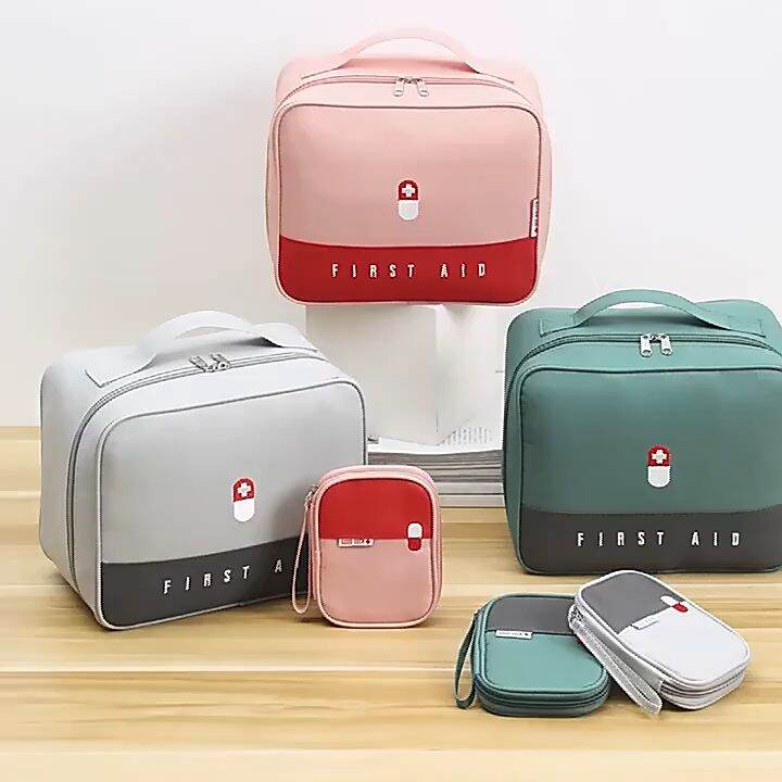 Portable Medical First Aid Kit Travel Medicine Emergency Bag First Aid Box Beg Perubatan Kit ...