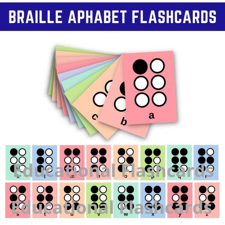 THE BRAILLE ALPHABET FLASHCARDS, BRAILLE NUMBERS AND SYMBOLS FLASHCARDS ...