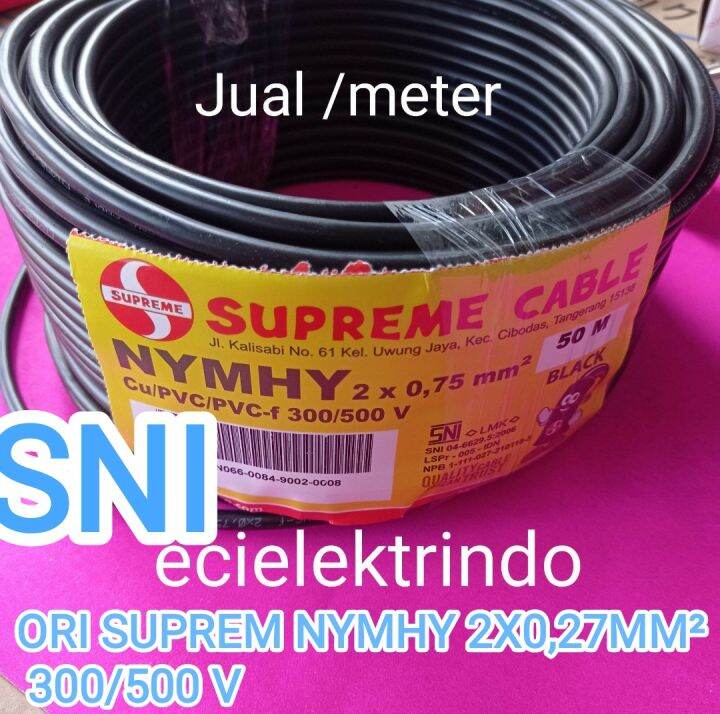 KABEL LISTRIK KABEL SUPREME ISI 2 SERABUT MEREK SUPREME PRODUK ...