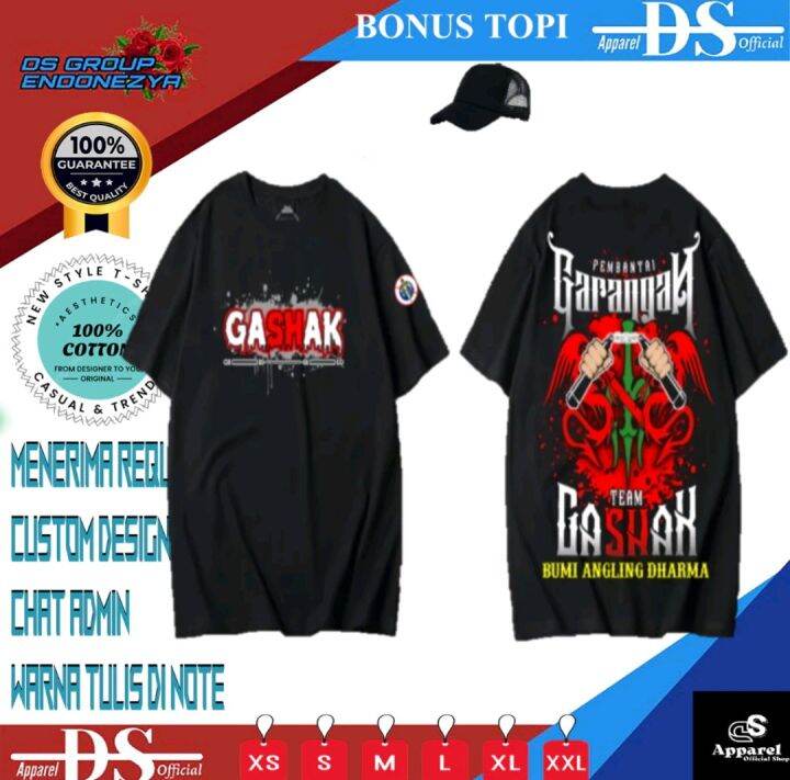KAOS SABLON GASHAK TEAM GASHAK BUMI BAHAN COTTON COMBED | Lazada Indonesia