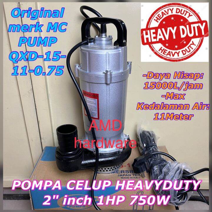 Original MC Pump QXD15-11-0.75 Pompa Celup Stainless HEAVY DUTY 1HP 2 ...